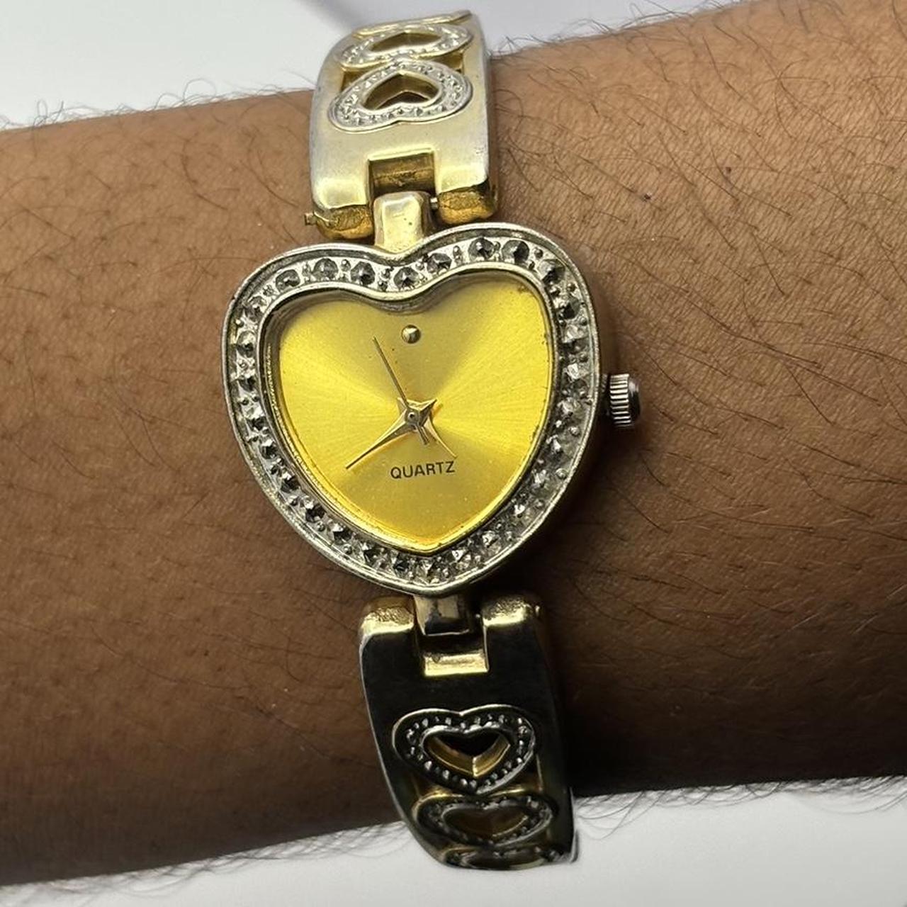 Gold heart watch. Fully functional with brand new... - Depop