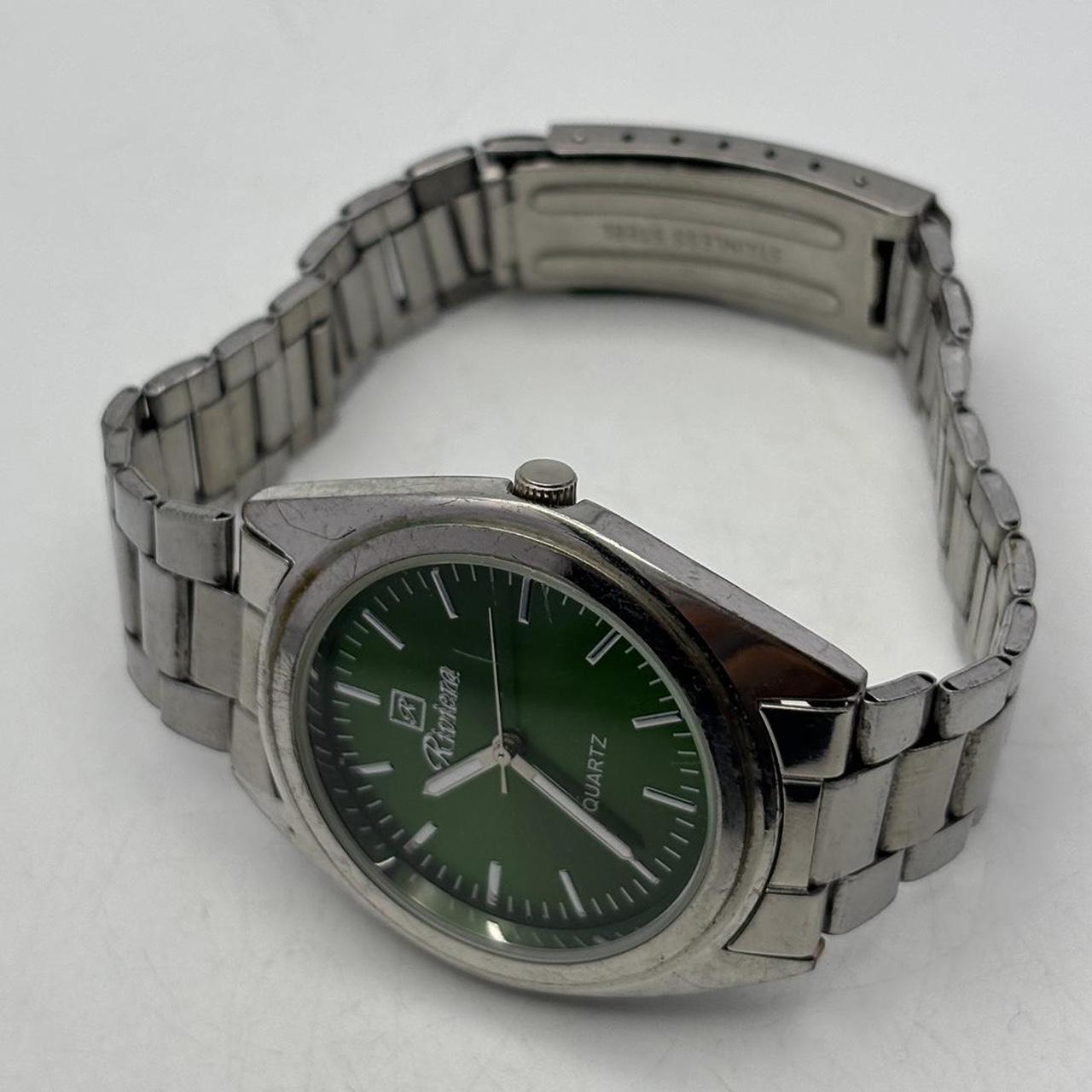 Silver & green men’s watch. Fully functional with... - Depop
