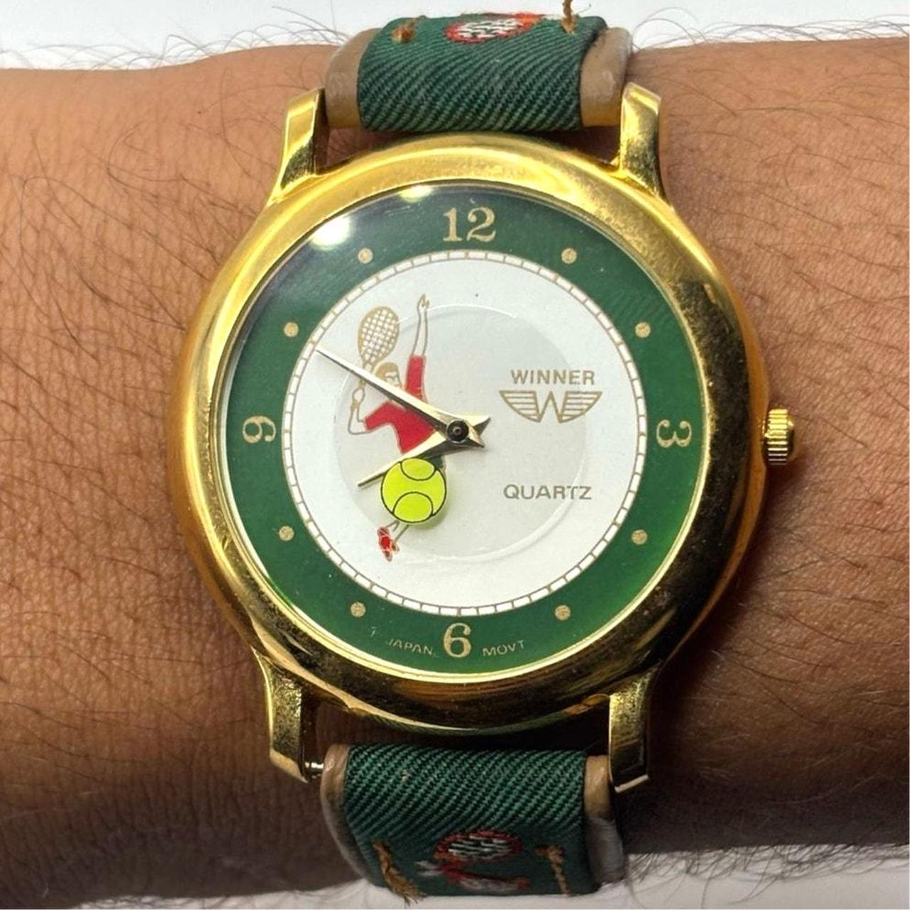 90s Green Tennis Men's Watch. Tennis ball moves... - Depop