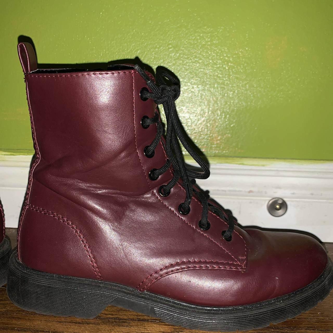 Burgundy combat boots that sadly no longer fit!... - Depop