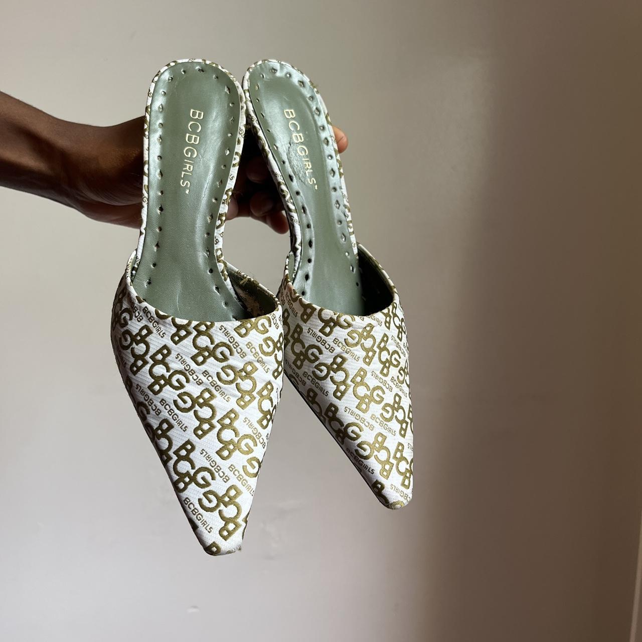 Vintage leather sole mules heels Women’s Size:... | Depop