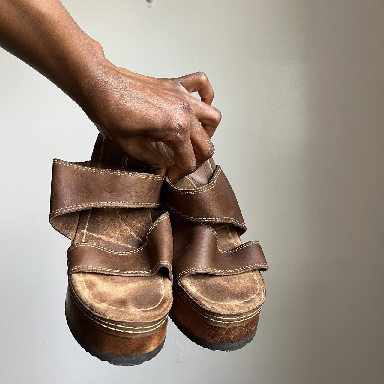 Vintage 90s candies chunky platform block heel... - Depop