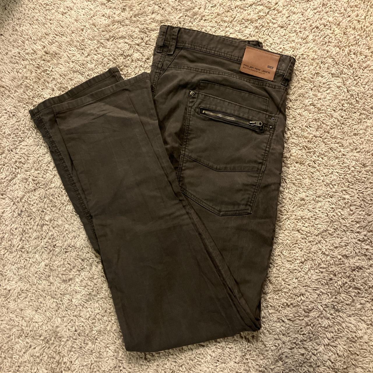 Dark brown projek Raw jeans Size 40 - Depop