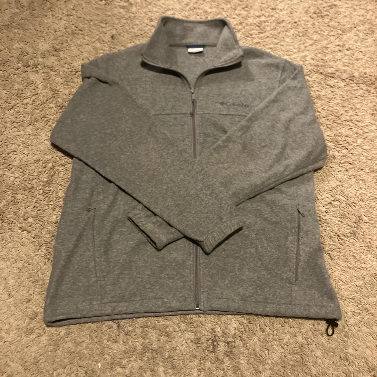 Grey Columbia fleece jacket Size: Large Pull cord... - Depop