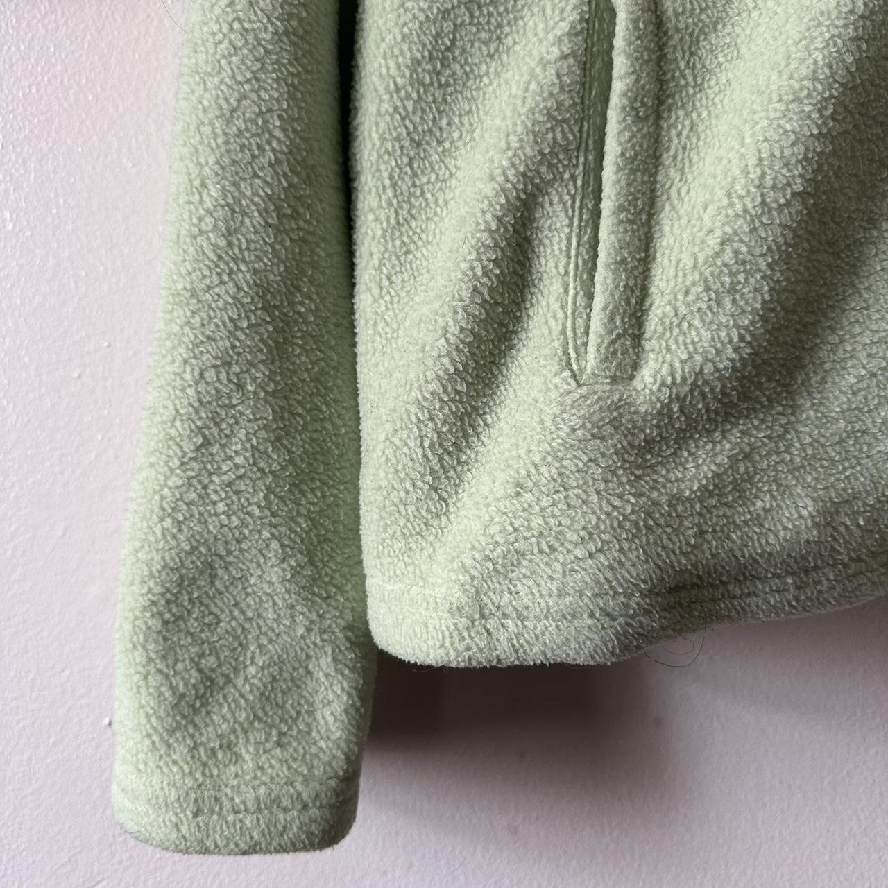 sage green zip-up hoodie -super fuzzy & soft, great... - Depop