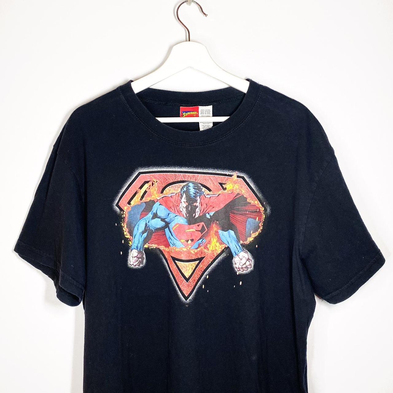 Vintage Y2K Superman logo graphic t-shirt. Size XL.... - Depop