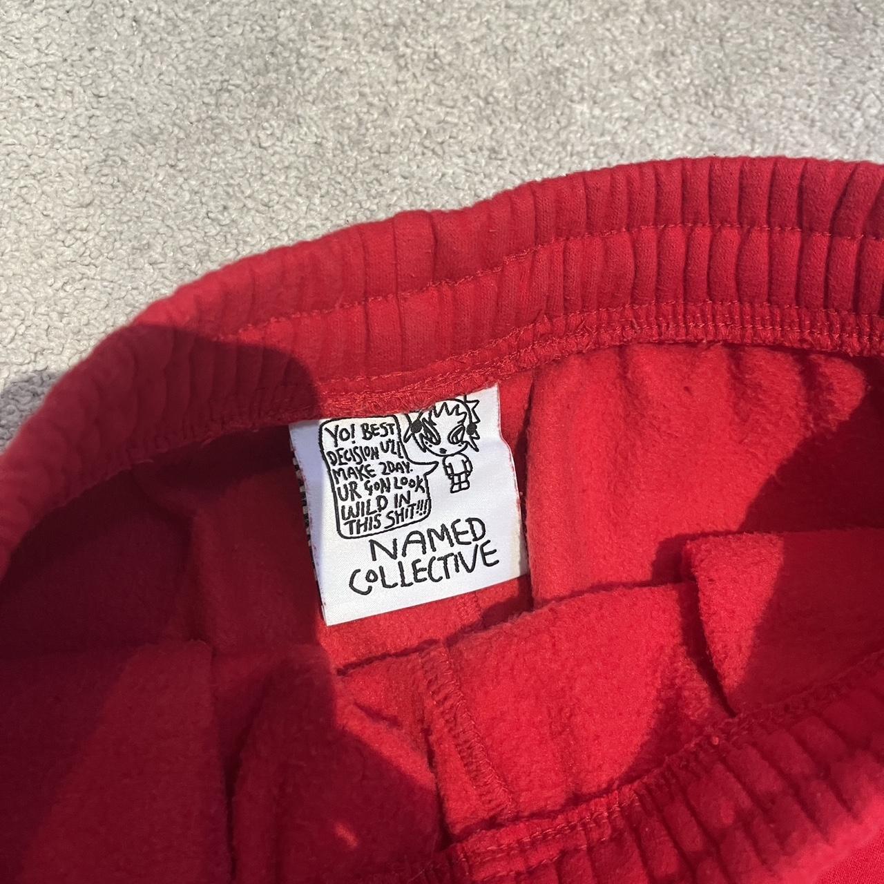 named collective red joggers with diamanté perfect... - Depop