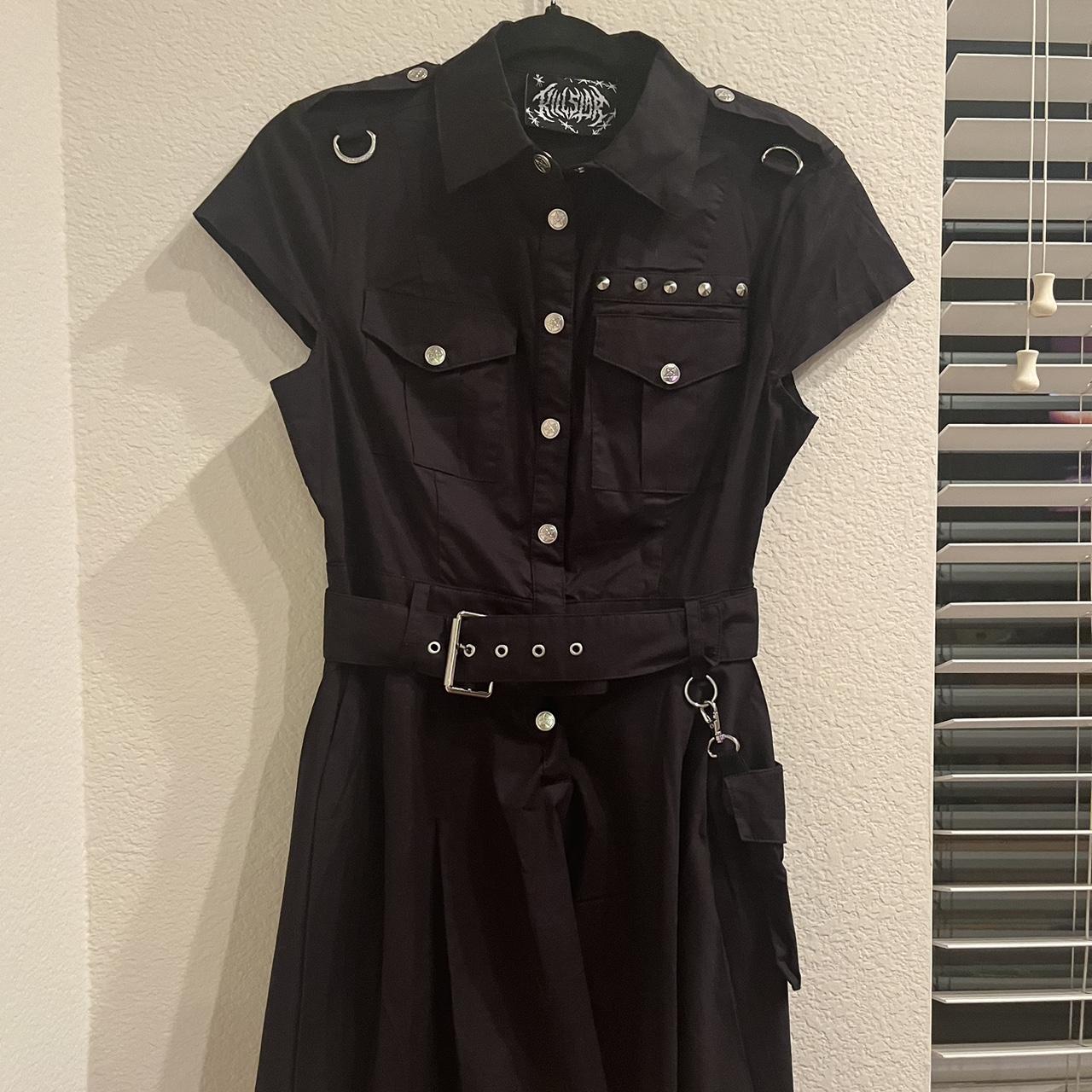 industrial/military style killstar goth dress with... - Depop