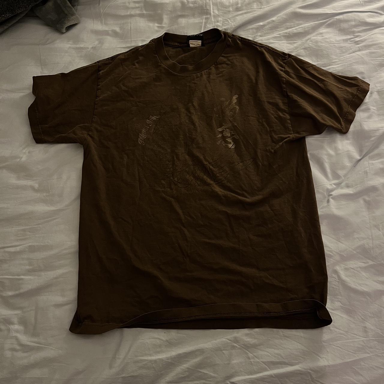 Miami ink koi fish tee, cool size mens large. Brown... - Depop