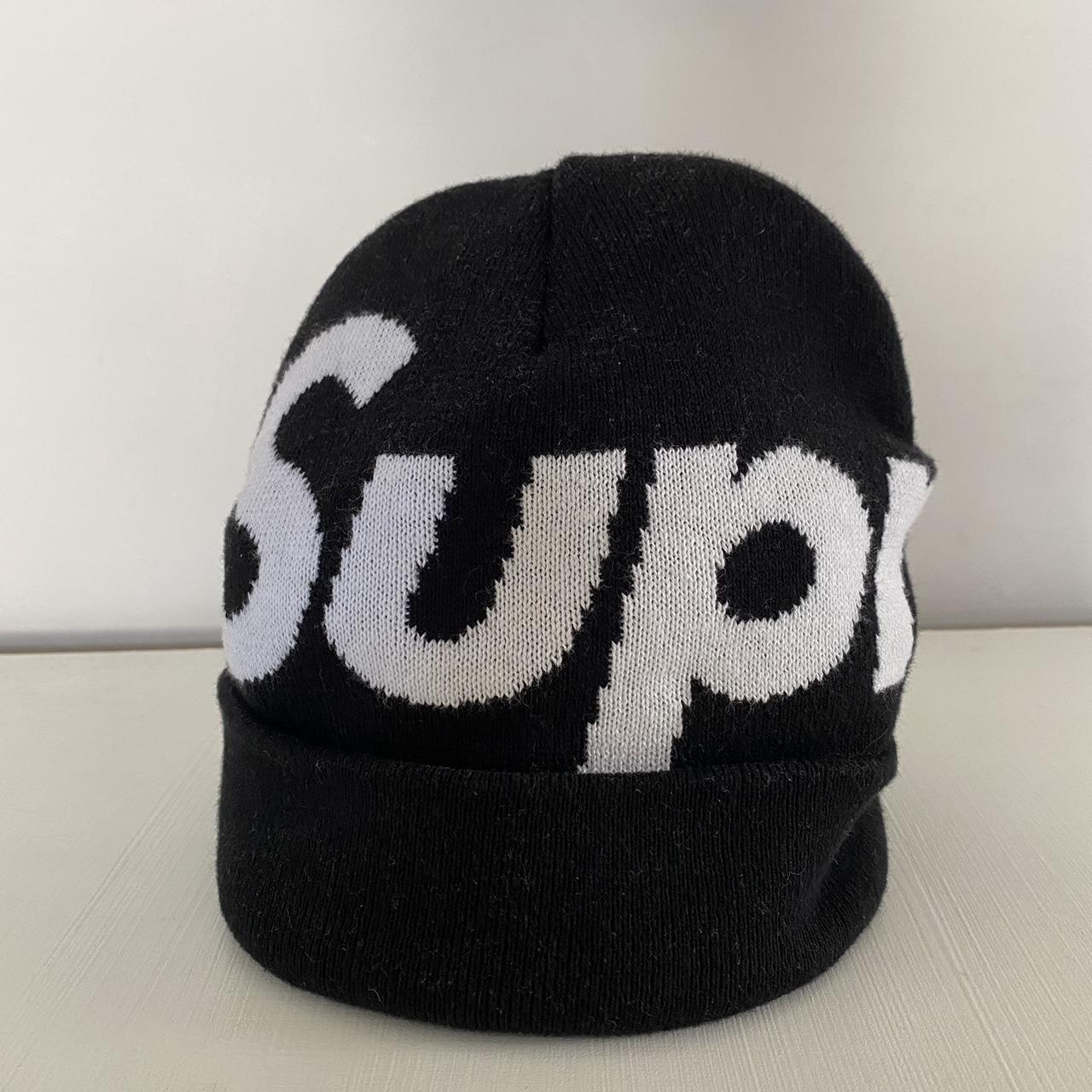 Supreme beanie Black supreme big letter beanie... - Depop