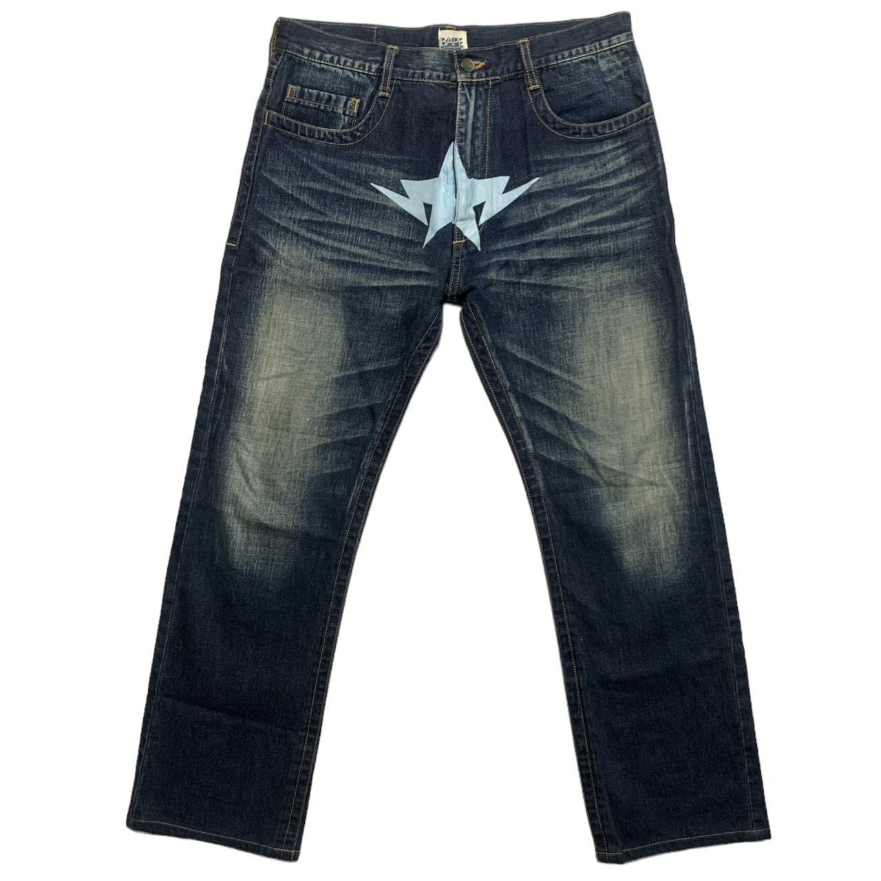 Bape Jeans Bapesta / Twinsta design , rare japanese... - Depop
