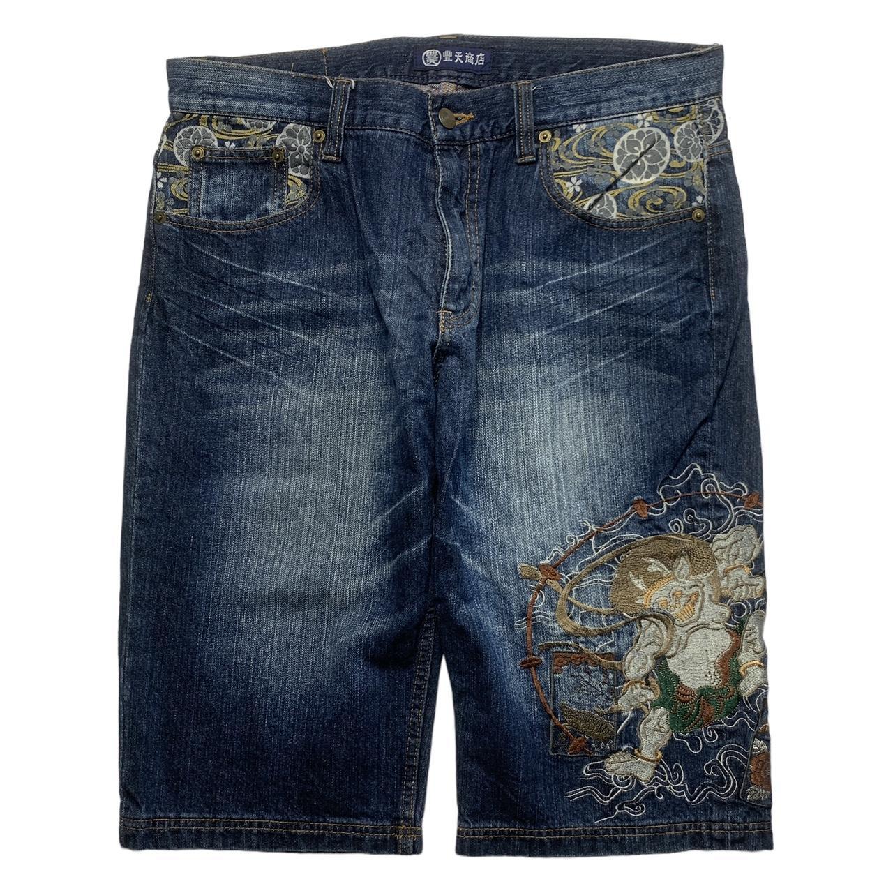 Japanese Embroidered Jorts Rare design , sick... - Depop