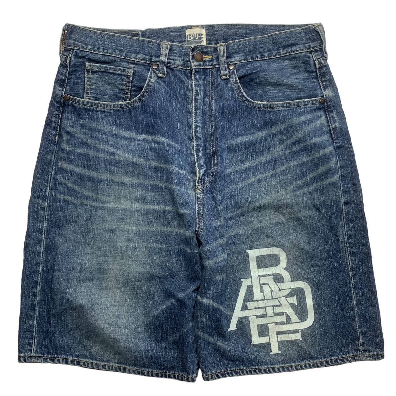 Bape Jorts Rare college logo design , baggy... - Depop