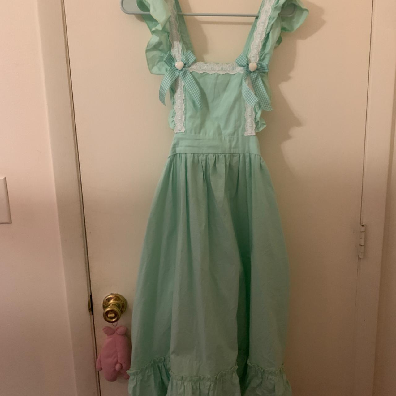 Nile perch apron dress mint. Crosslisted a few... - Depop