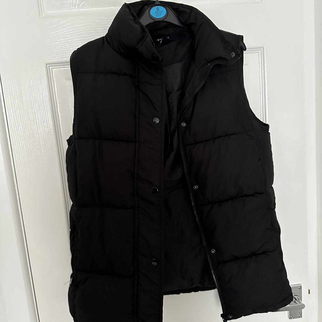 black gilet regular length new look gilet size 6 but... - Depop