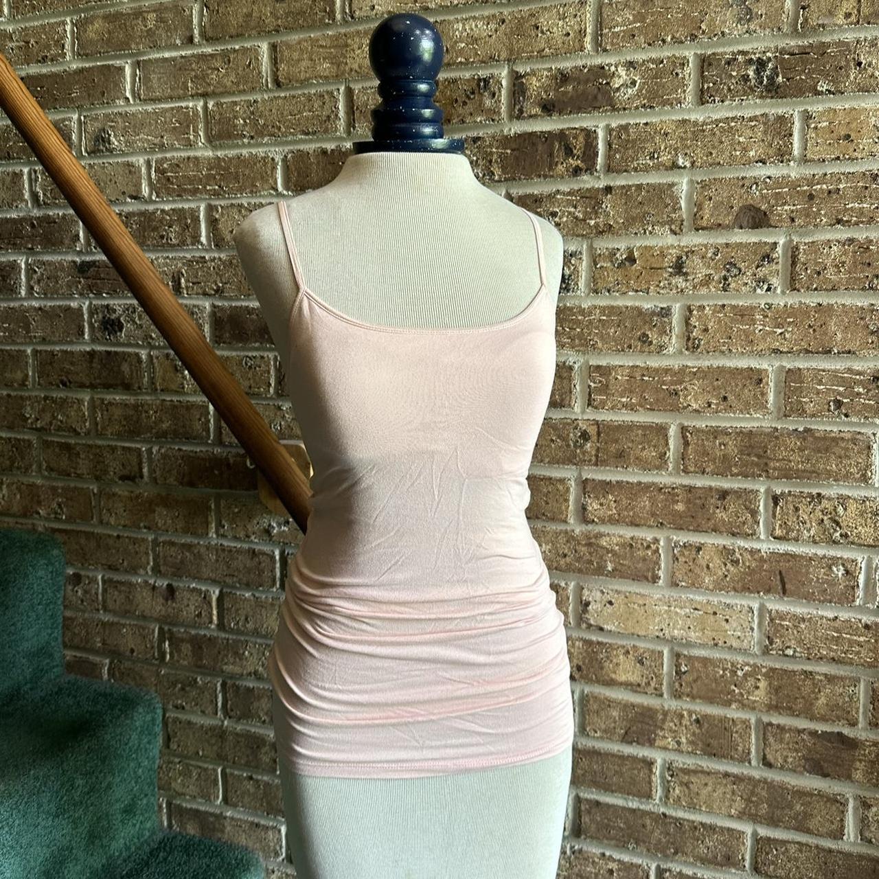 Light Pink Tank Top with a built in bra Brand is no... - Depop