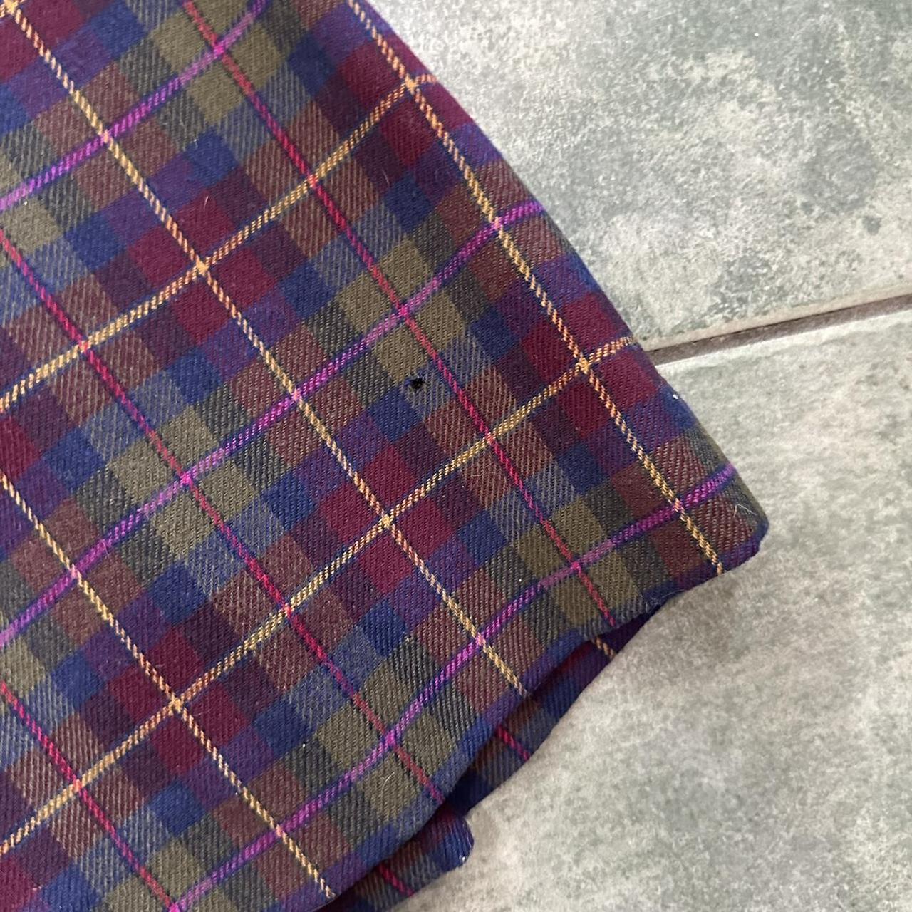 VTG dark fall winter colors plaid pleated wool... - Depop