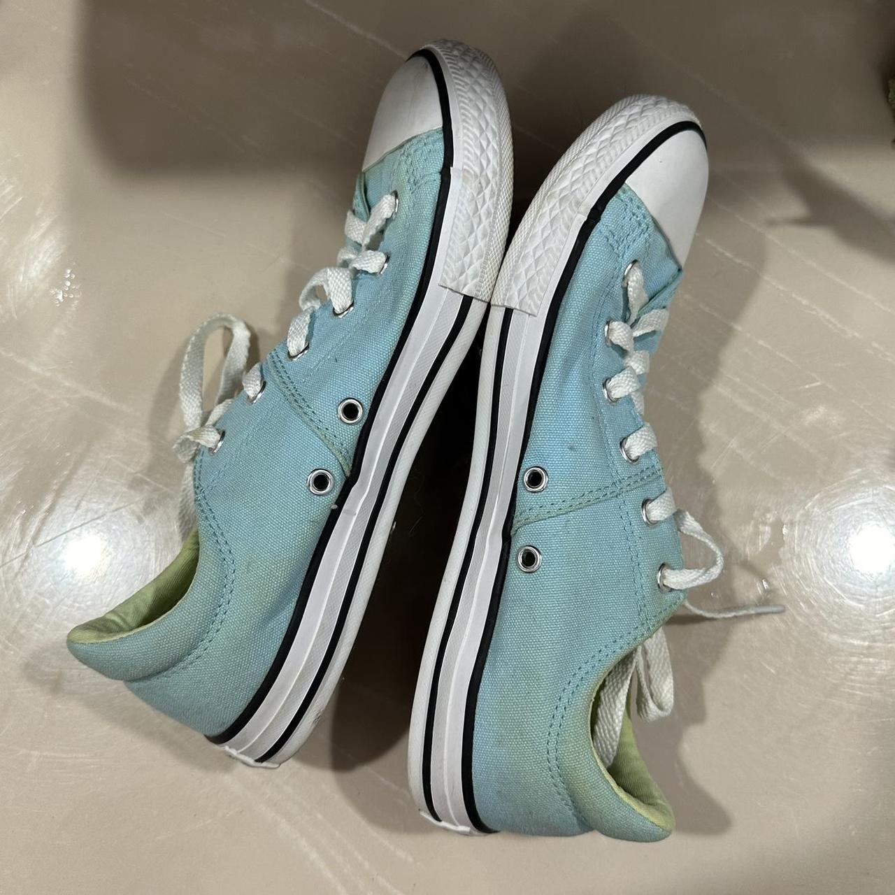 Light Blue Converse All Star Low Top Chuck Taylor... - Depop