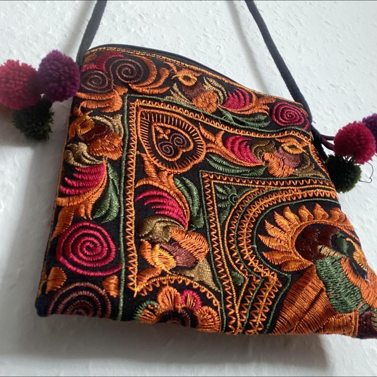 Beautiful vibrant embroidered mini side body bag One... - Depop