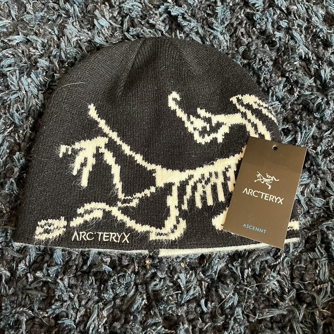 Arcteryx beanie black and white Never worn Will... - Depop Arcteryx beanie black and white Never worn Will... - Depop
