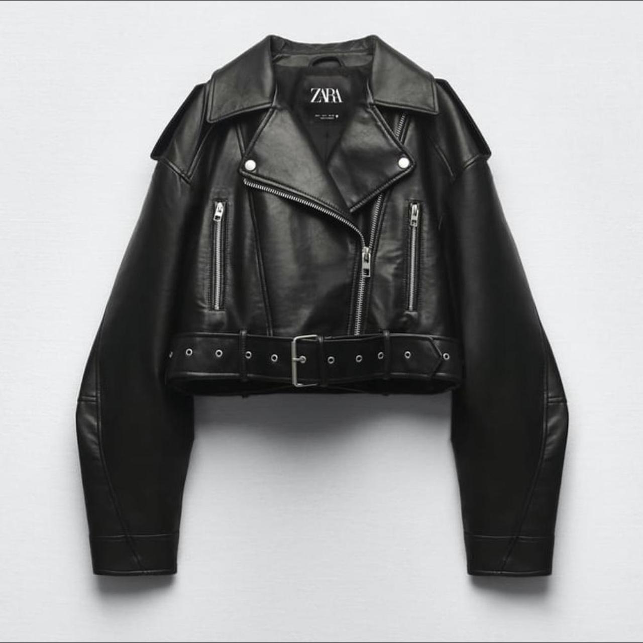 Zara Leather Jacket 🧥 Size M 💕 It’s in good... - Depop