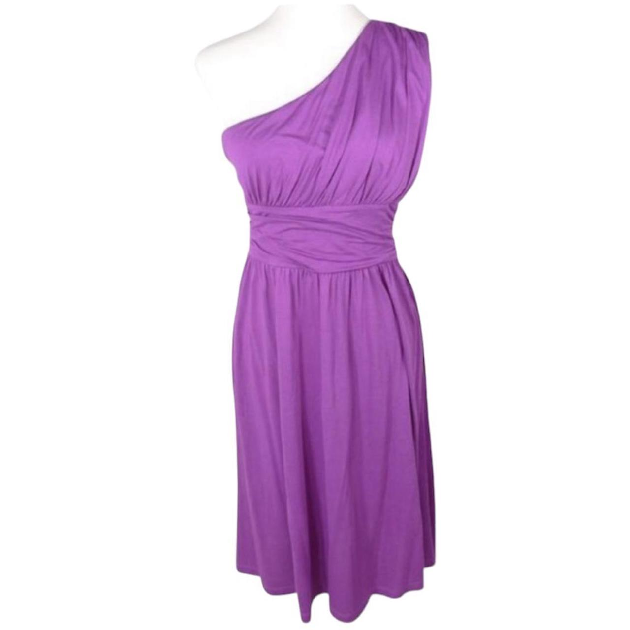 Loft Purple One Shoulder Dress Size 8 Excellent... - Depop