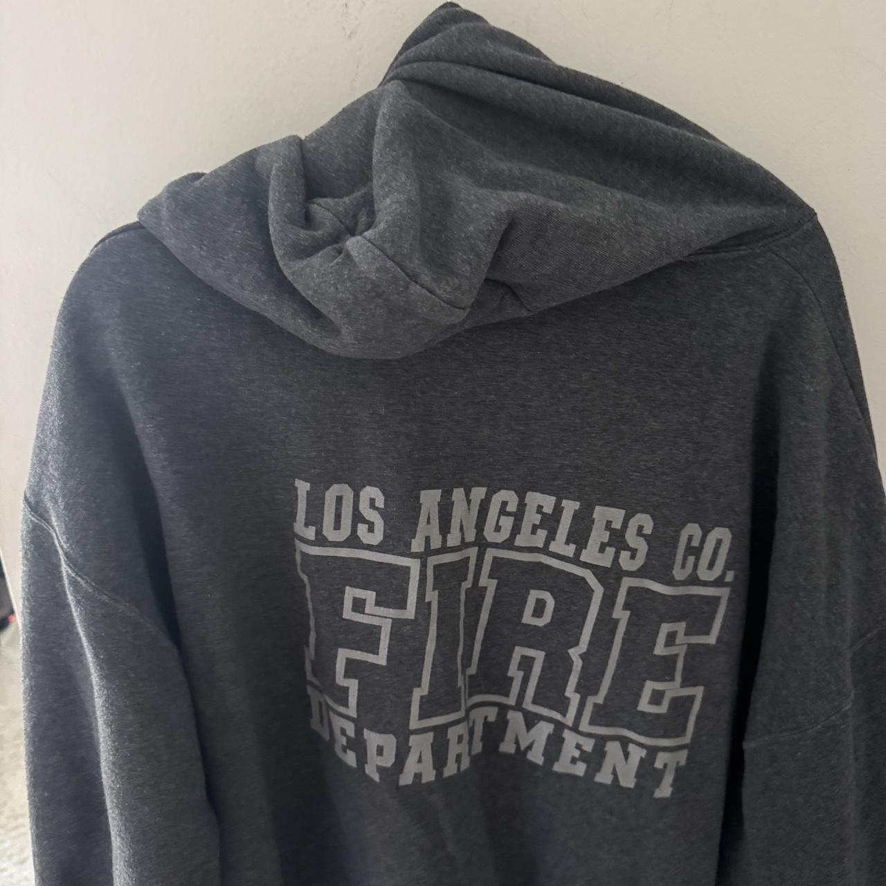 Grey Los Angeles Fire Department hoodie #LAFD - Depop