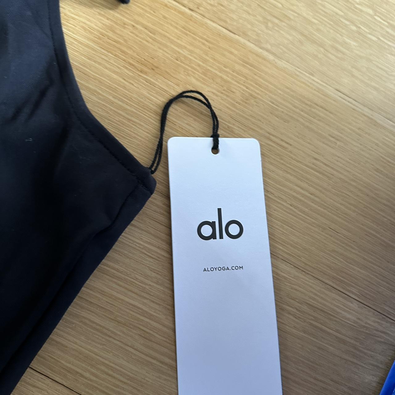 Alo charmed tennis dress collared button black mini... - Depop