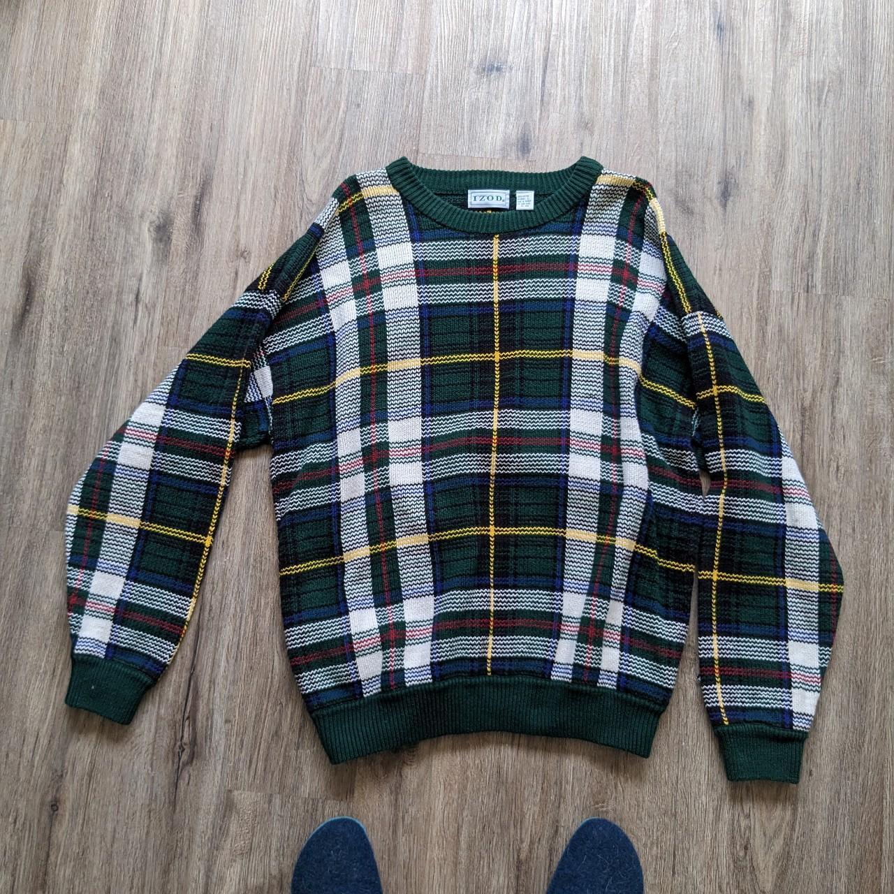 Vintage 90s izod sweater size L measurements 28"... - Depop