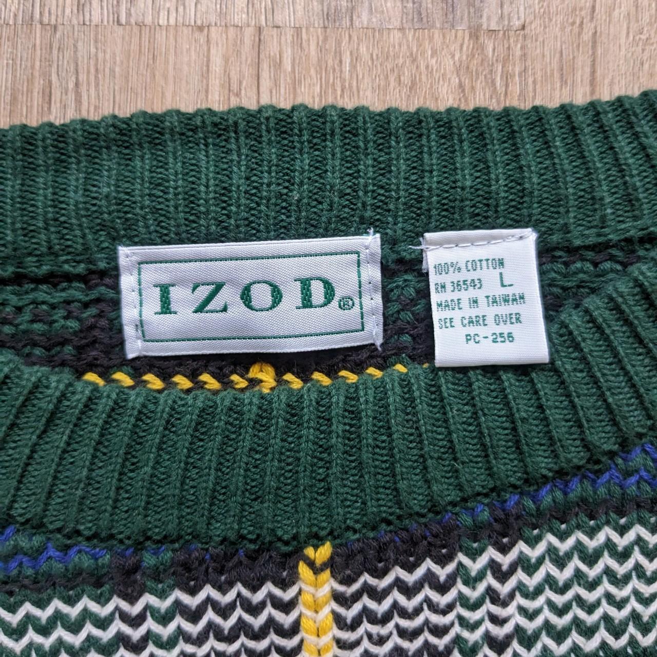 Vintage 90s izod sweater size L measurements 28"... - Depop