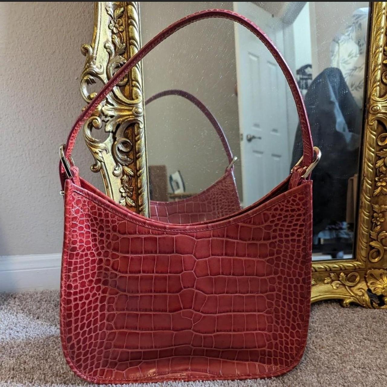 Mark Cross red croc leather shoulder bag | Depop