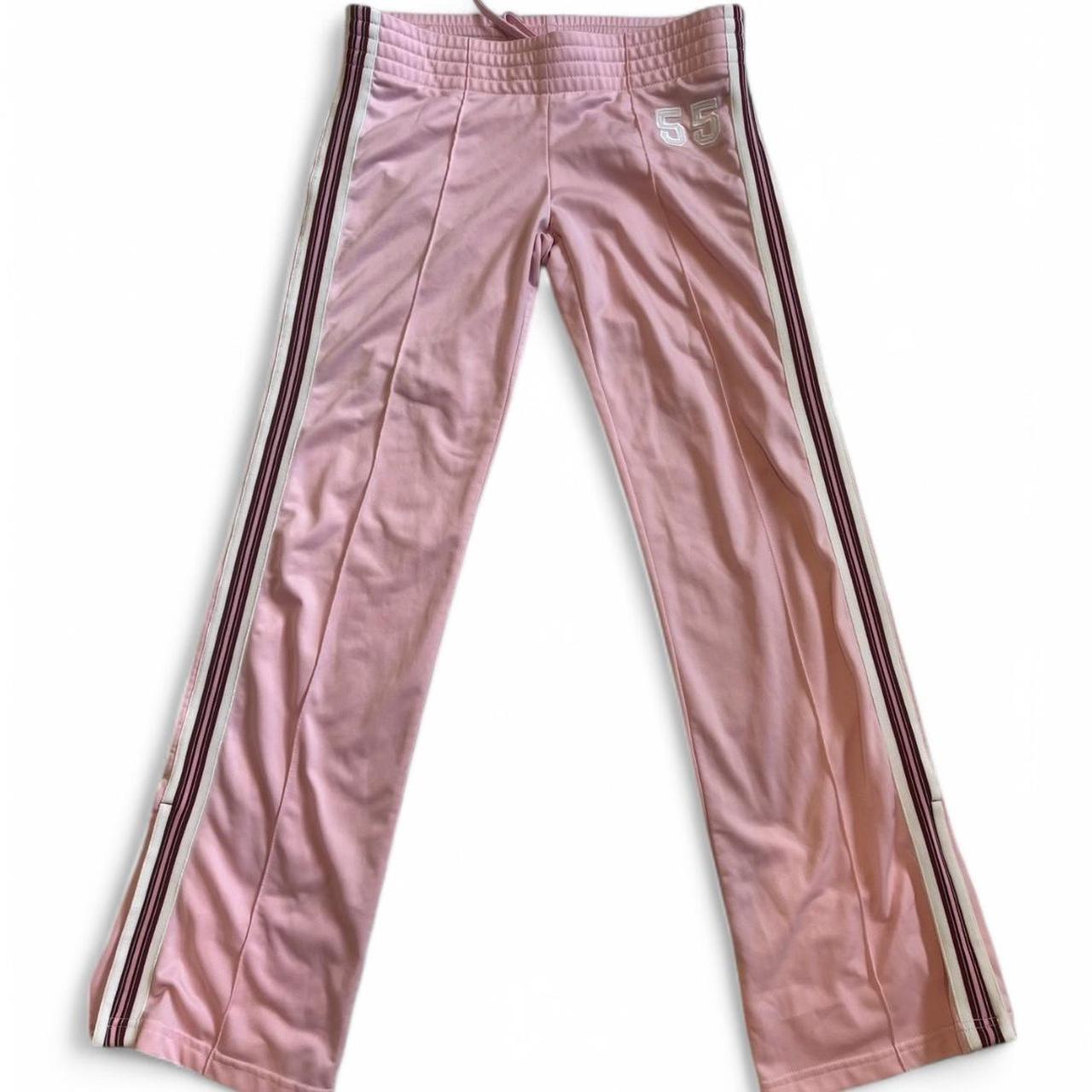 Pink track pants with drawstring waist - sporty... | Depop