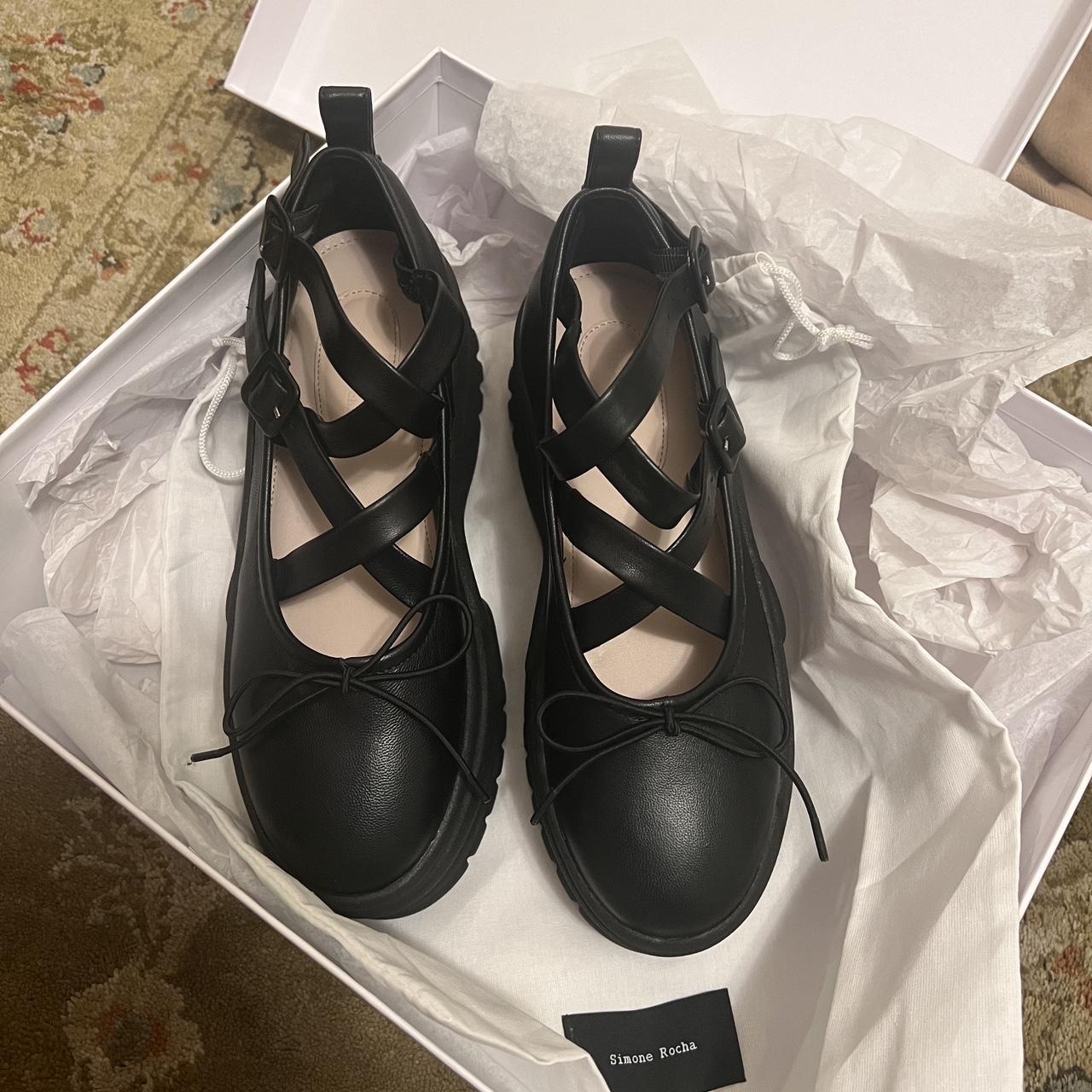 new in box simone rocha track sole platform ballets.... - Depop