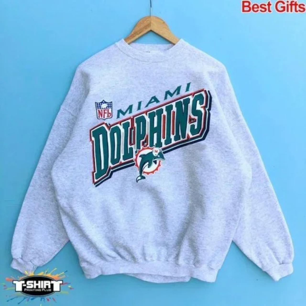 Vintage NFL Miami Dolphins Logo Sweatshirt, Miami... - Depop