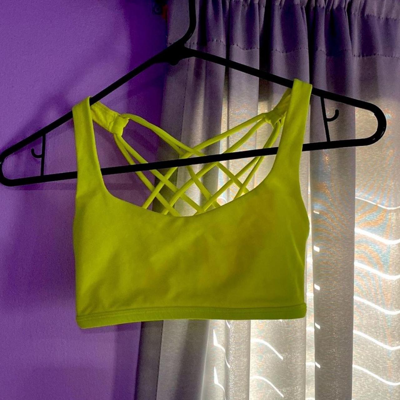 Lululemon neon sports bra. Size 2 - Depop
