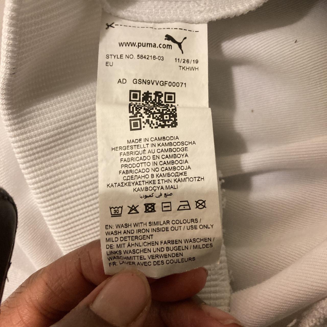 White Puma Poly Crew Neck Long Sleeved Pullover... - Depop