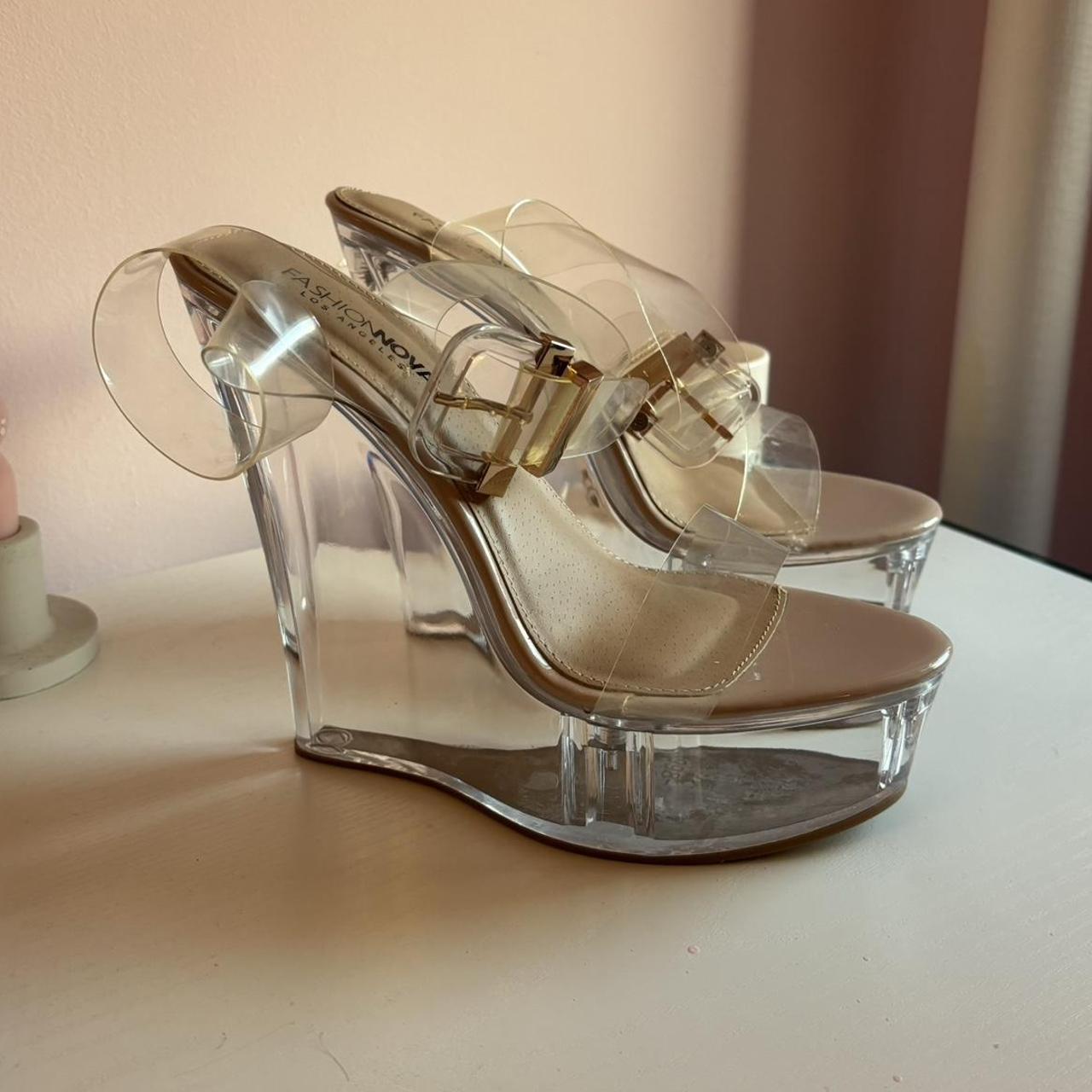 Clear Transparent Platform Wedges Perfect... - Depop