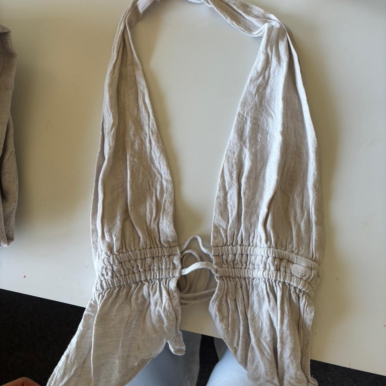 glassons linen halter backless top | Depop