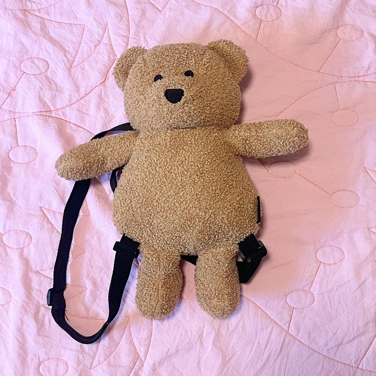teddy bear backpack with adjustable straps... - Depop
