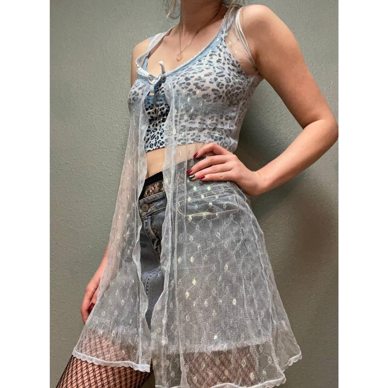 Blue sheer glitter fairy babydoll... - Depop
