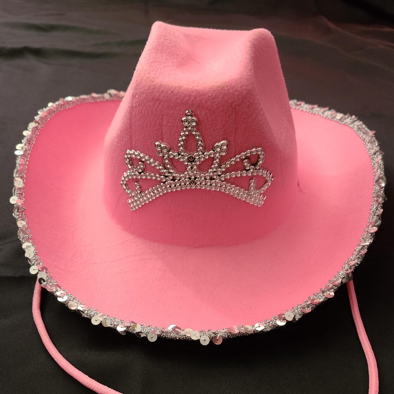 Pink cowboy/cowgirl western hat. Tiara on the front... - Depop
