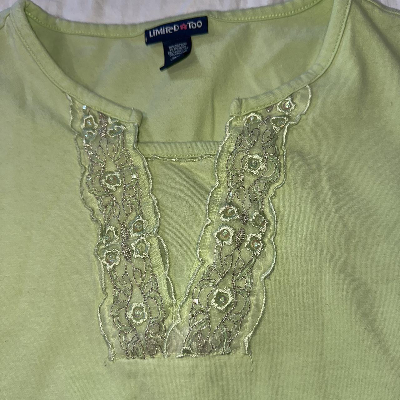 Limited Too green top 2000’s kids size m fits a... - Depop