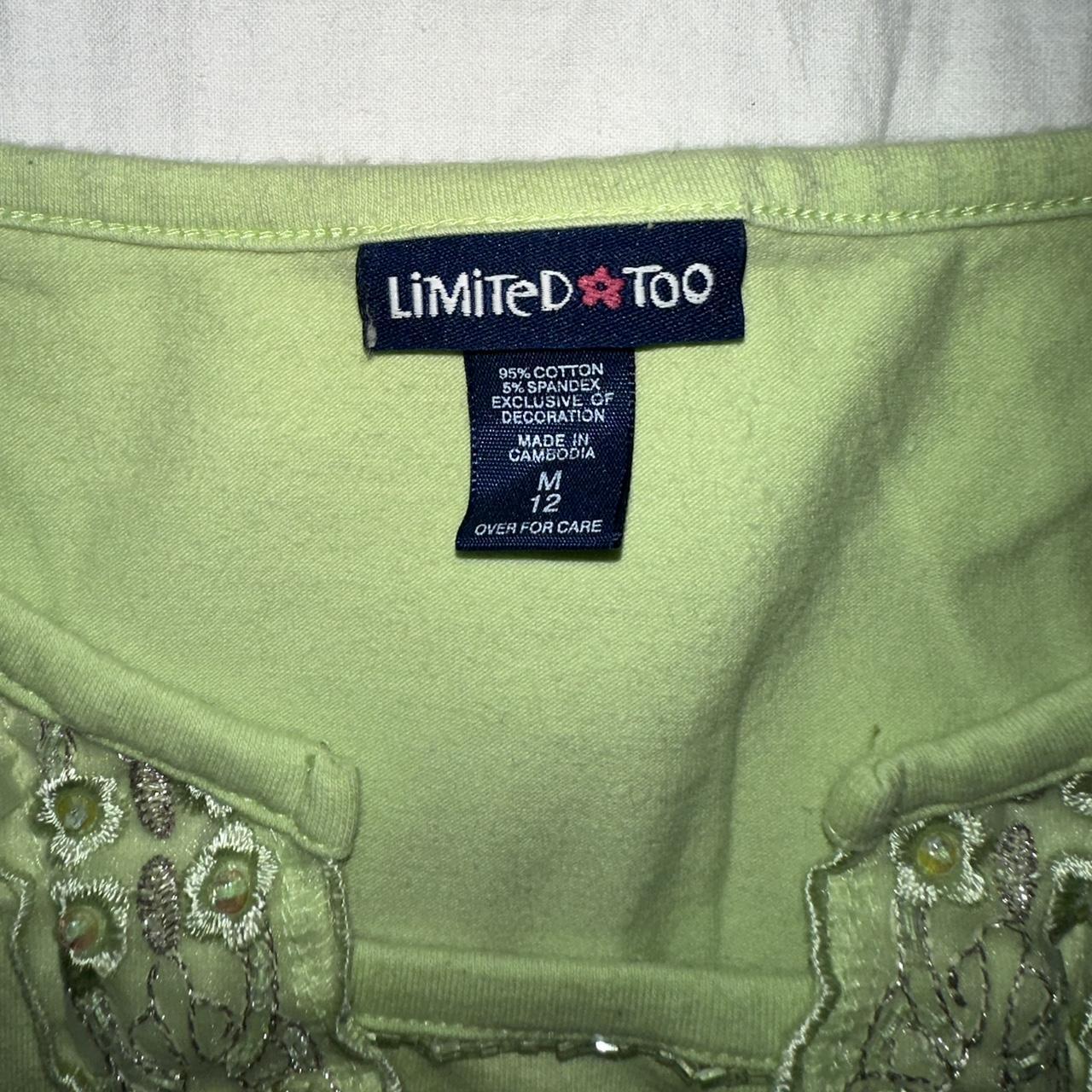 Limited Too green top 2000’s kids size m fits a... - Depop