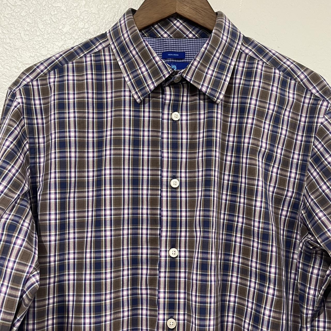 Egara Dress Shirt Adult Large Plaid Casual Button... - Depop