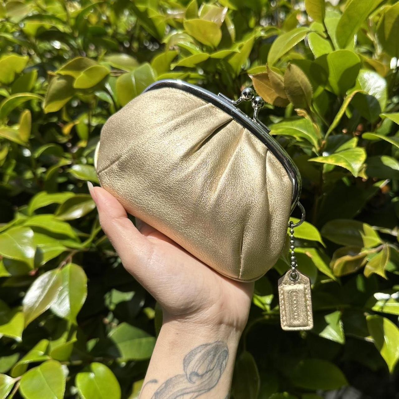 Coach Kiss-lock Pouch in Gold Pretty Coach kiss... | Depop