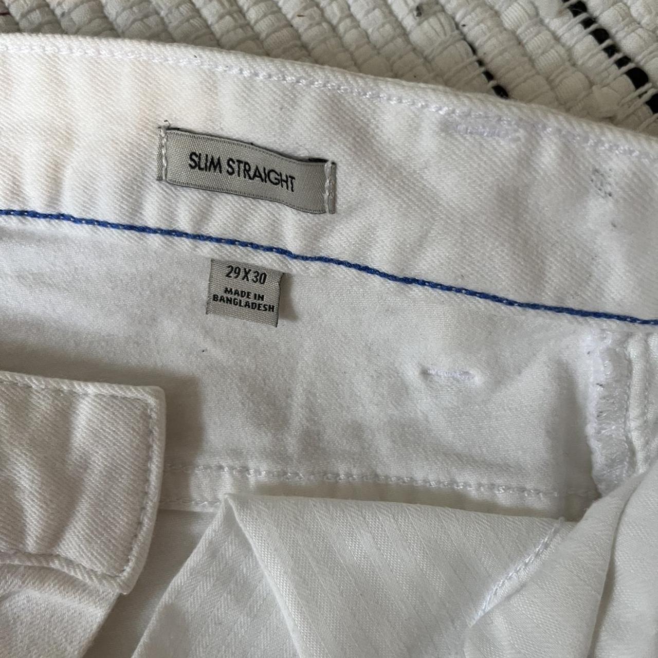 calvin klein white denim crispy! sharp! #whitepants... - Depop