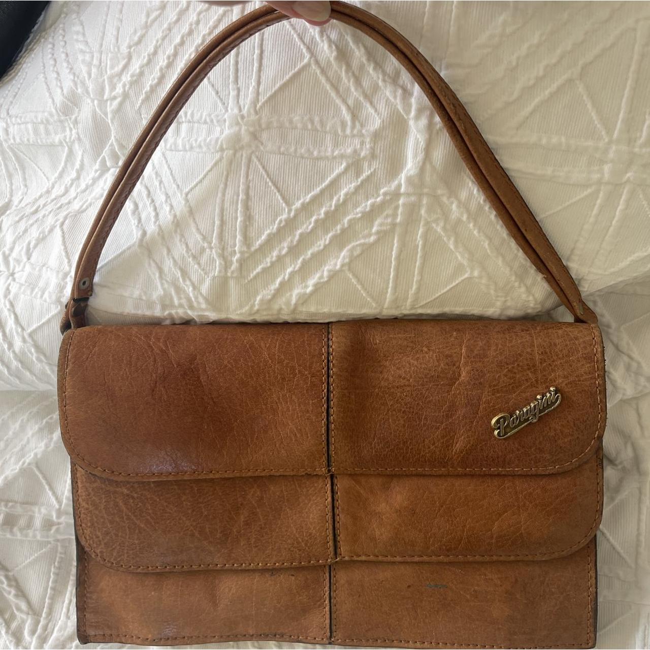 Paragini Italian genuine tan leather handbag, in... | Depop