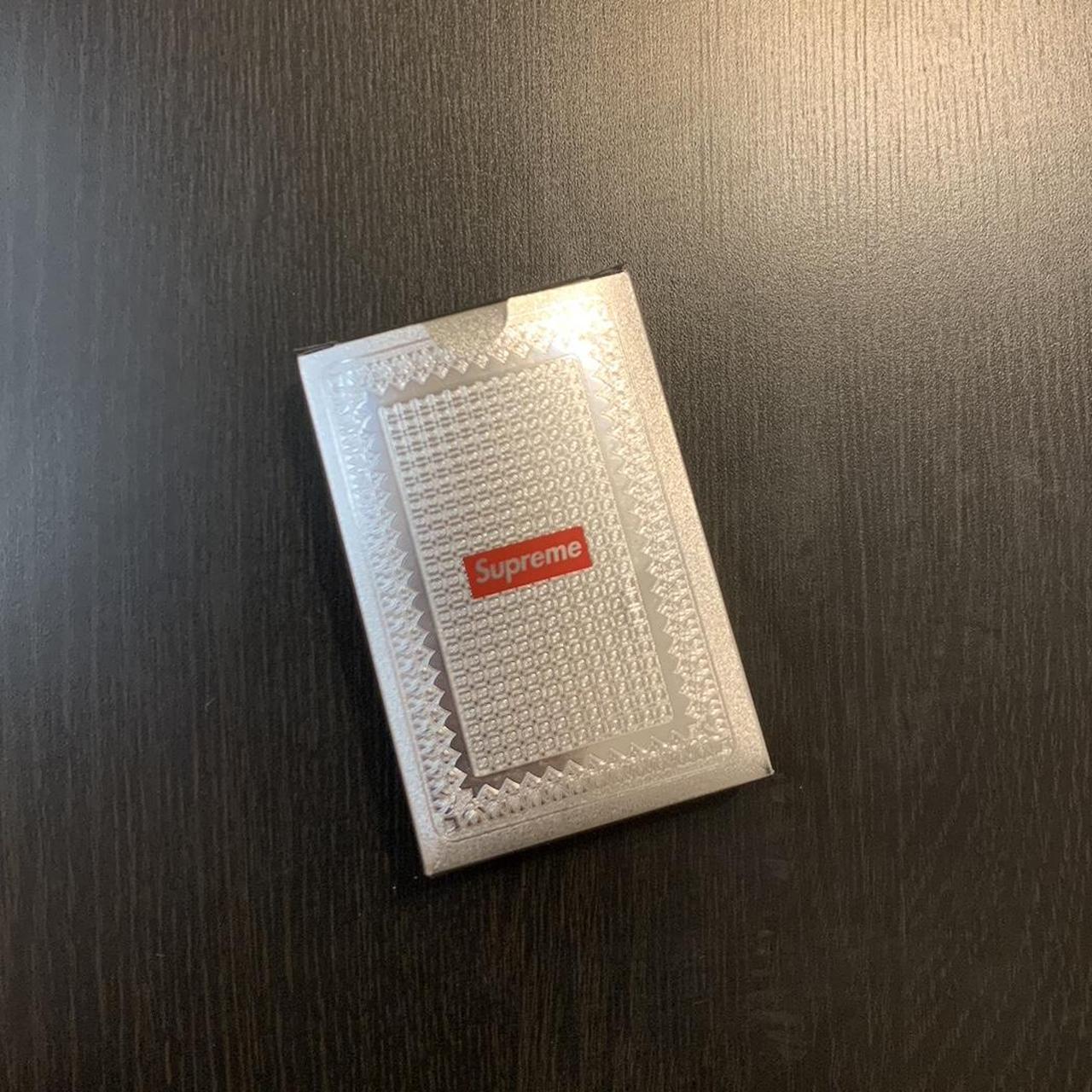 Supreme Silver Plastic Playing Cards Perfect... - Depop
