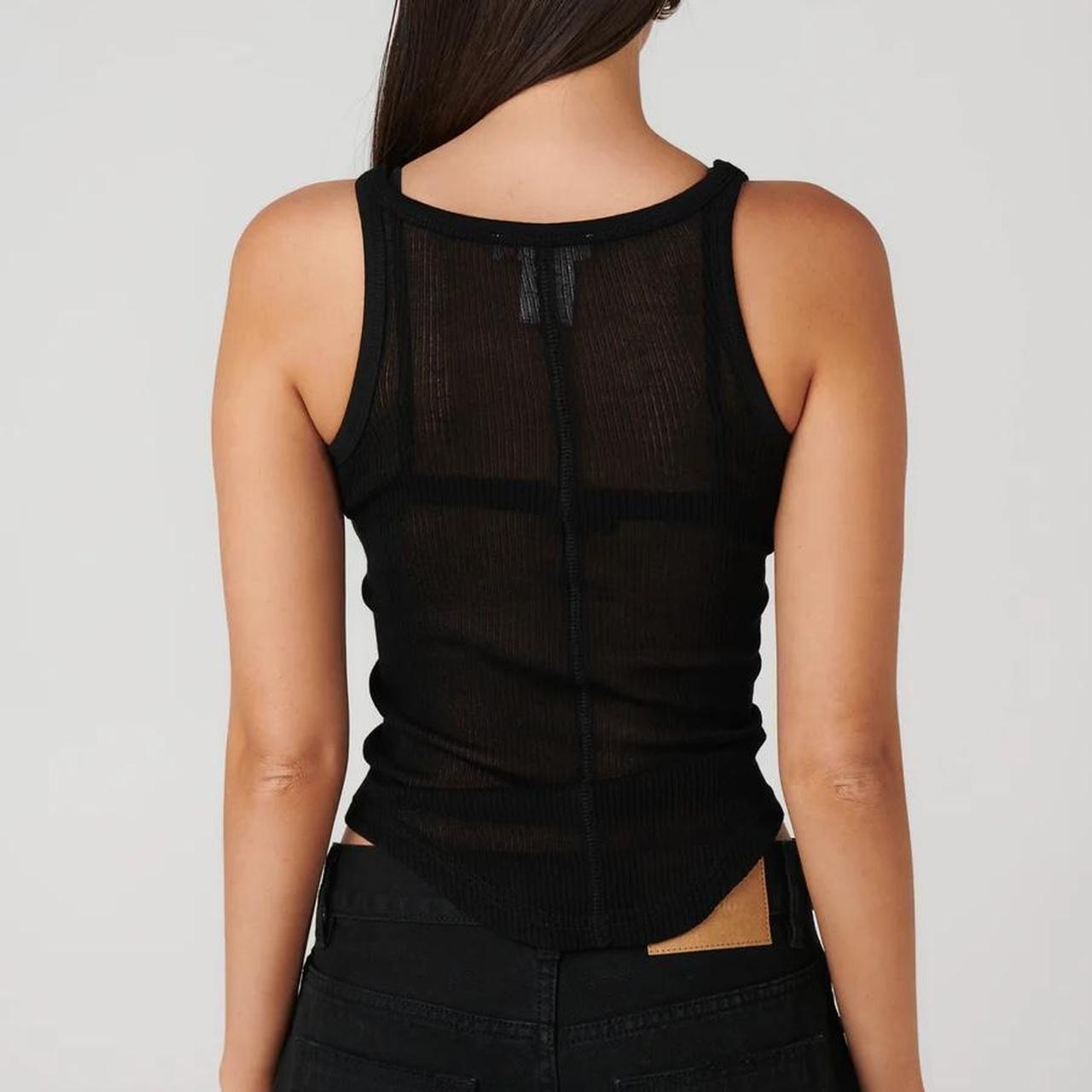 Bayse Brand Poppy Tank - Black - size small Sheer... - Depop