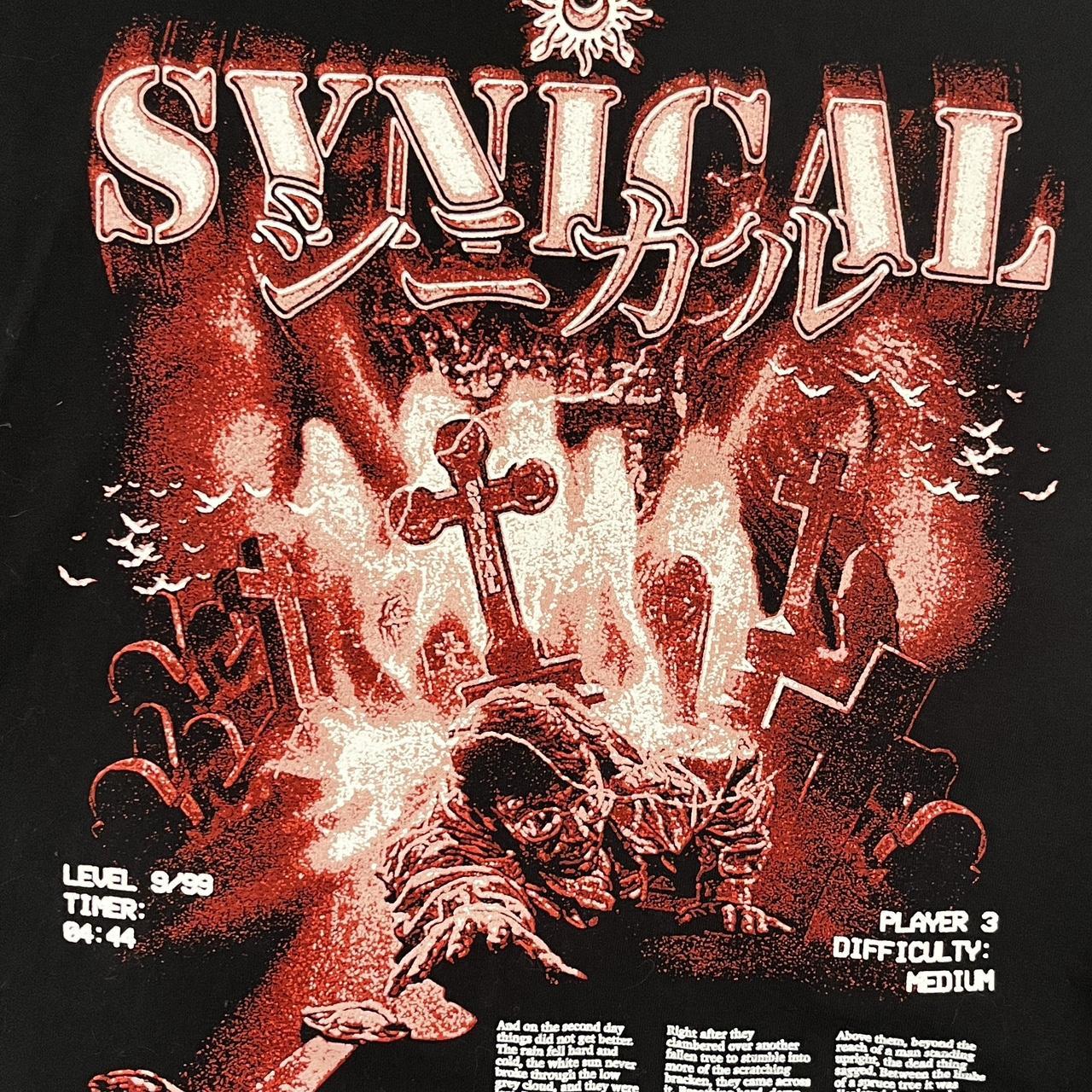 grunge y2k affliction rick owens synical tee (size... - Depop